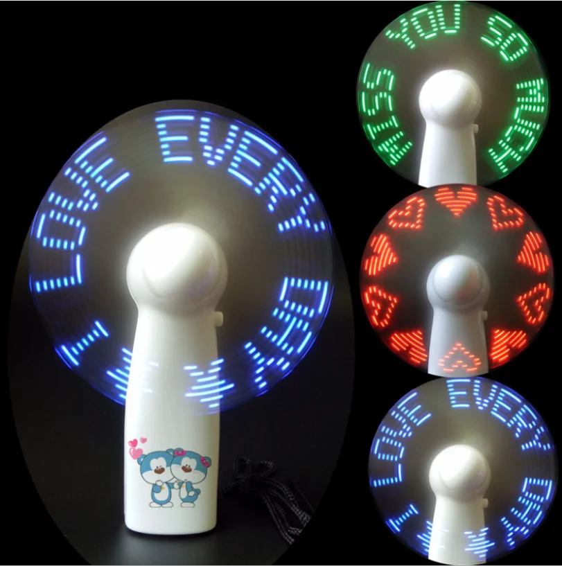 Wholesale Custom Pre Programmed Handheld Led Flashing Message Fan - Buy ...