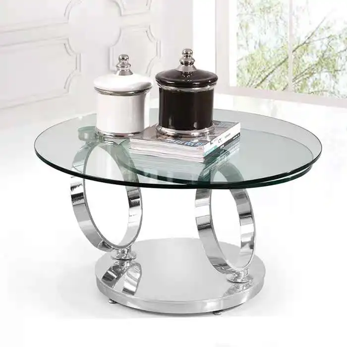 Italian Rotating Glass Coffee Table Furniture Combination ...