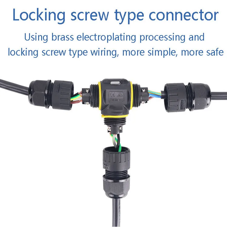 4 Pin Underwater Waterproof Connector 3 Pin T Shape Cable Terminal ...