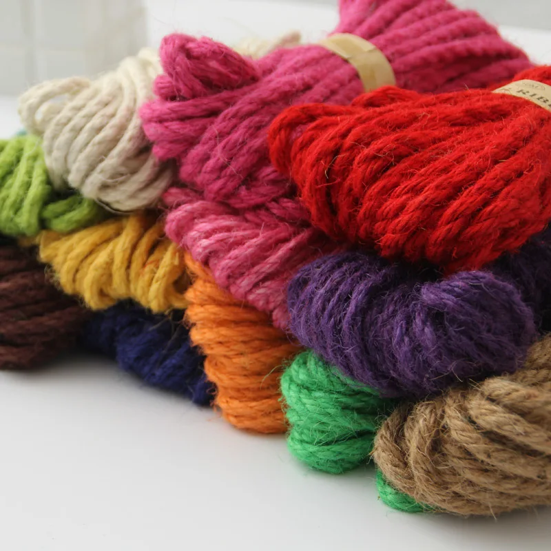 3 Strand Jute Rope Twist Cord 100% Recyclable 2mm--50mm Dyed Color ...