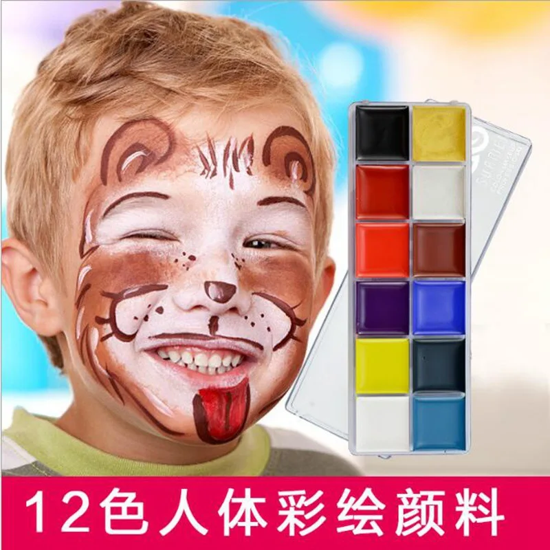 12-Color Strip-Shaped Face Paint Body Paint Paste Cosmetics for ...