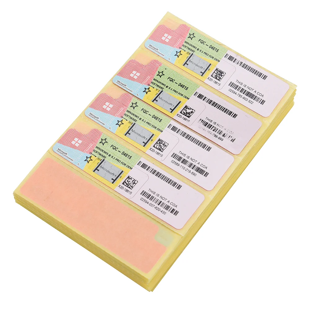 Win 8.1 Pro Key Sticker Professional Software 32/64bits License Label ...