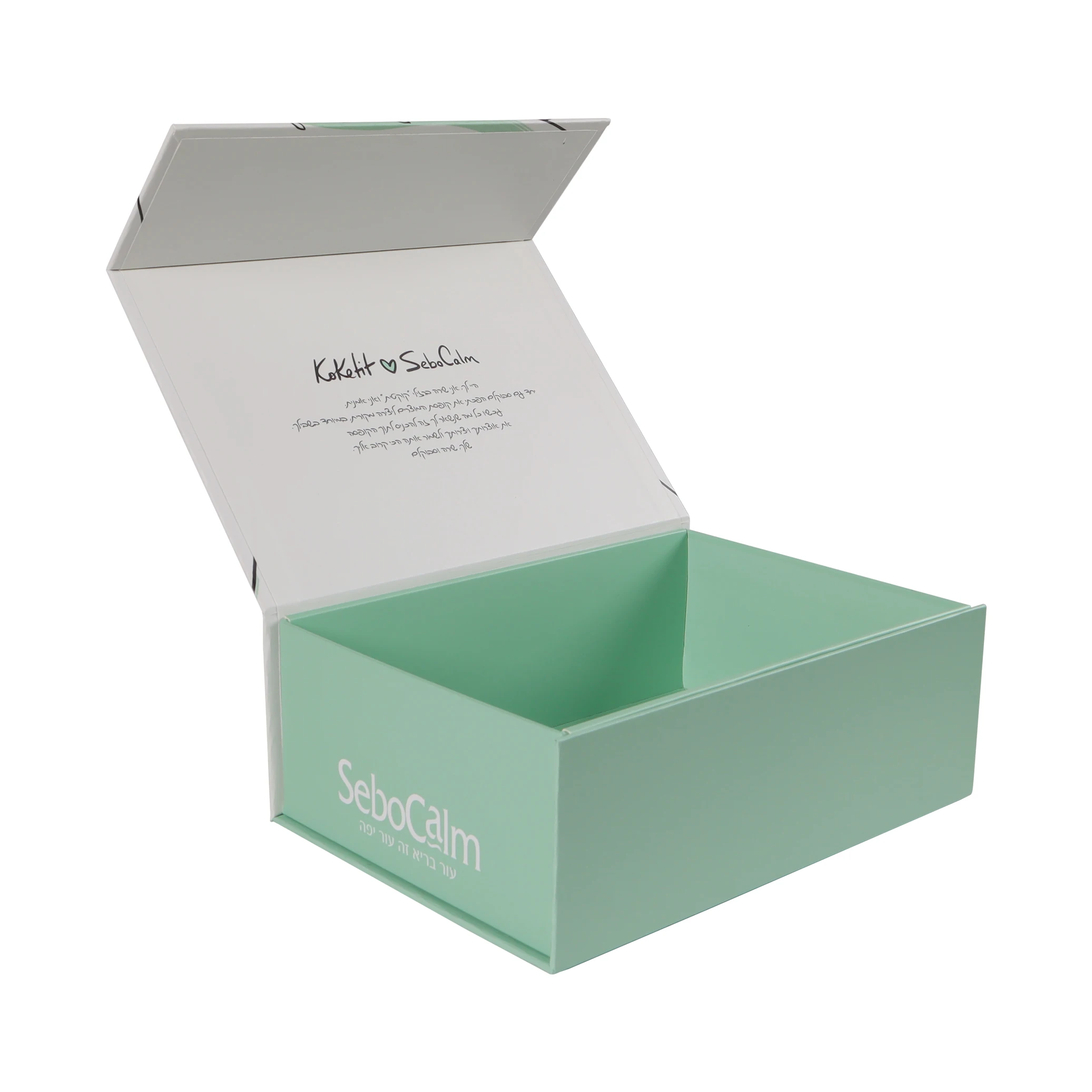 Luxury Green Pink White Book Shaped Rigid Paper Magnetic Closure Large ...