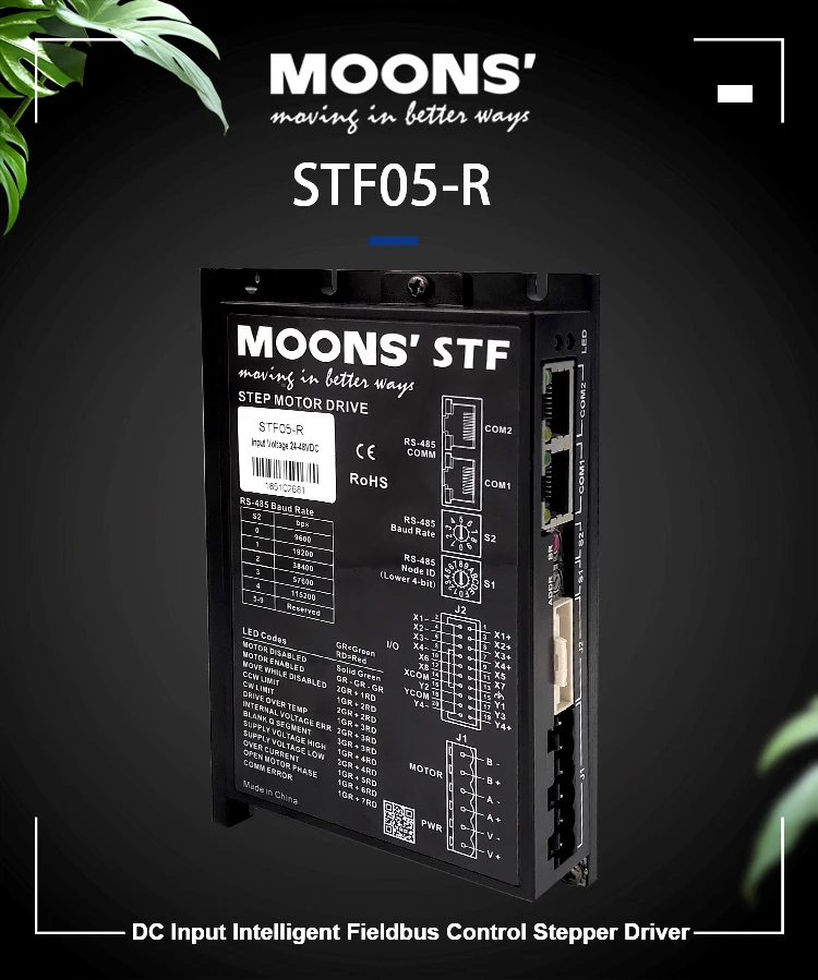 MOONS STF05-R DC 24-48V 5A RS-485 Modbus Stepper Motor Driver for Nema ...