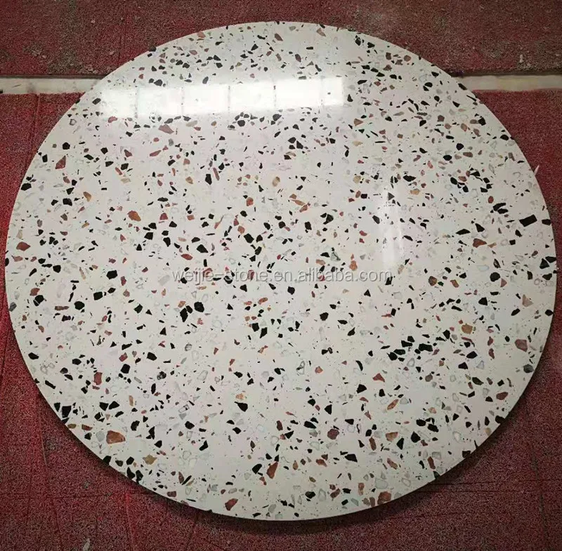 Round White Terrazzo Table Top For Sale - Buy Terrazzo Table Top,White Terrazzo Table,Round ...