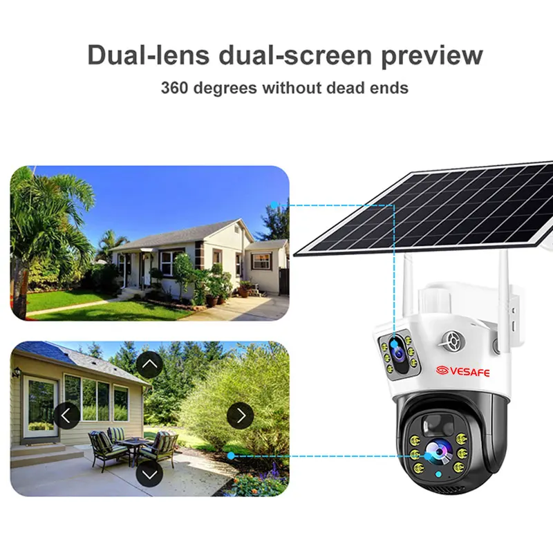 VESAFE V380 Outdoor 4G Solar Security Camera - IP66 Weatherproof