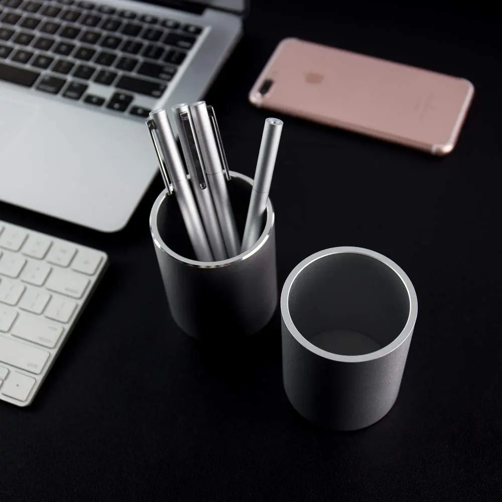 Metal Pencil Pen Holder Aluminum Desktop Organizer Stand Cup Storage ...