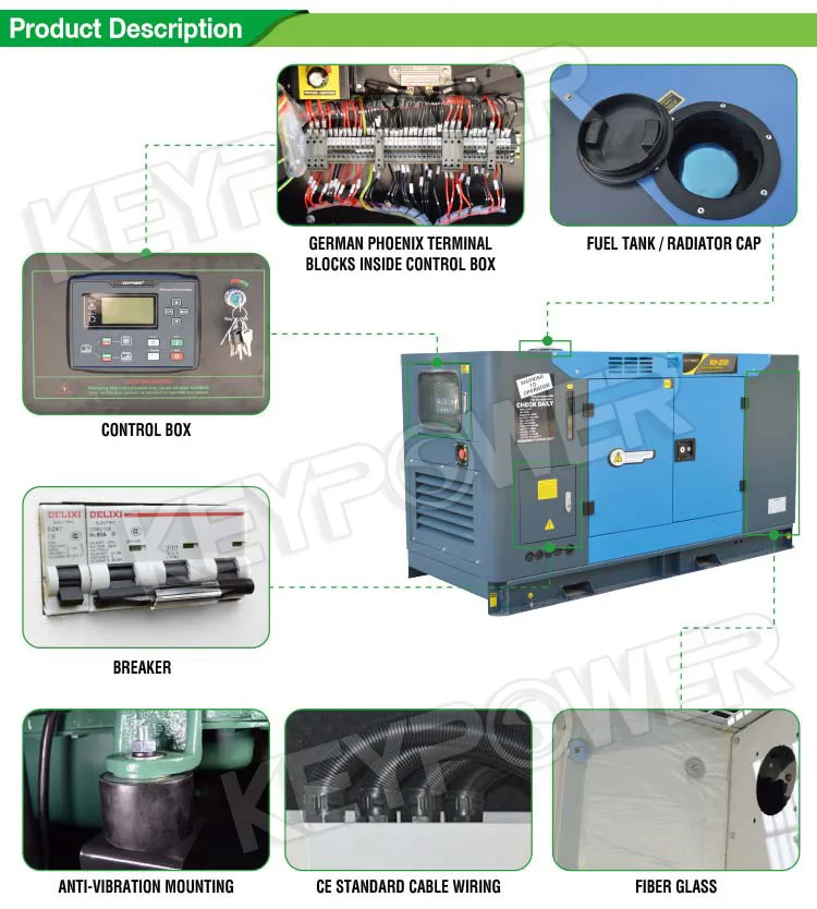 60 Kva Diesel Generatots 220v 60HZ Silent Type Generator Set for ...