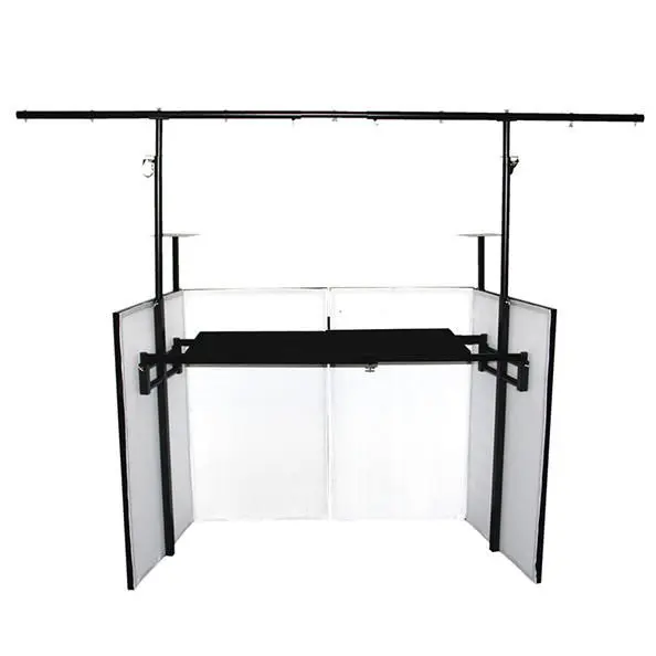 KKmark Custom Foldable DJ Booth with Lighting Rig – Portable DJ Table ...