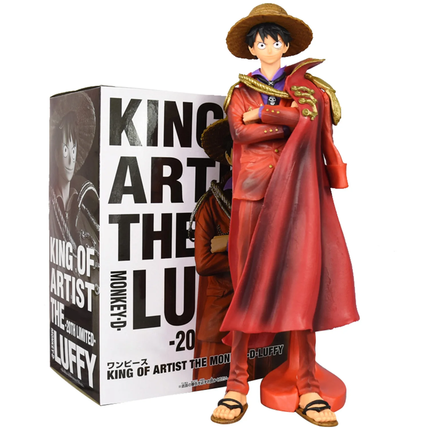 One Piece Red Luffy 20th Anniversary Koa Cloak Luffy Figure Model Gift ...