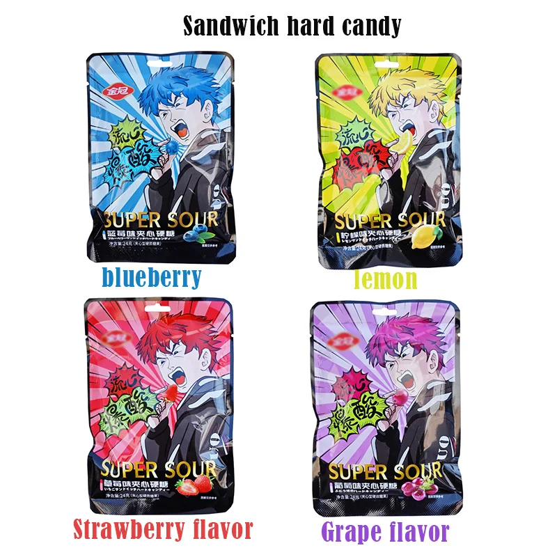 Sour Chewy Candy 24g Flow Heart Exploding Acid Sandwich Hard Fruit ...
