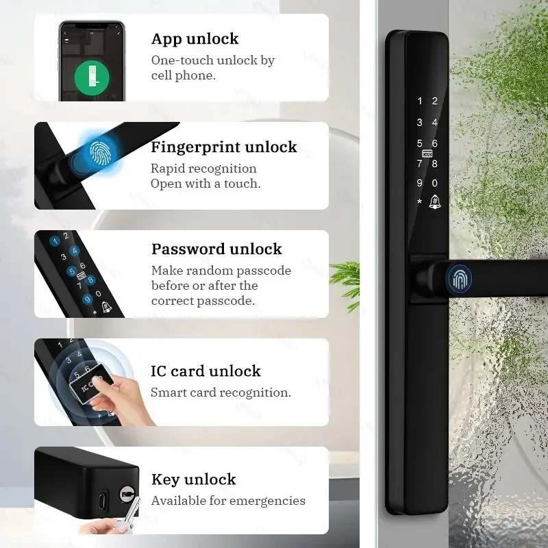 IP68 Waterproof Smart Aluminum Door Lock Euro 5572 2885 DoubleHook ...