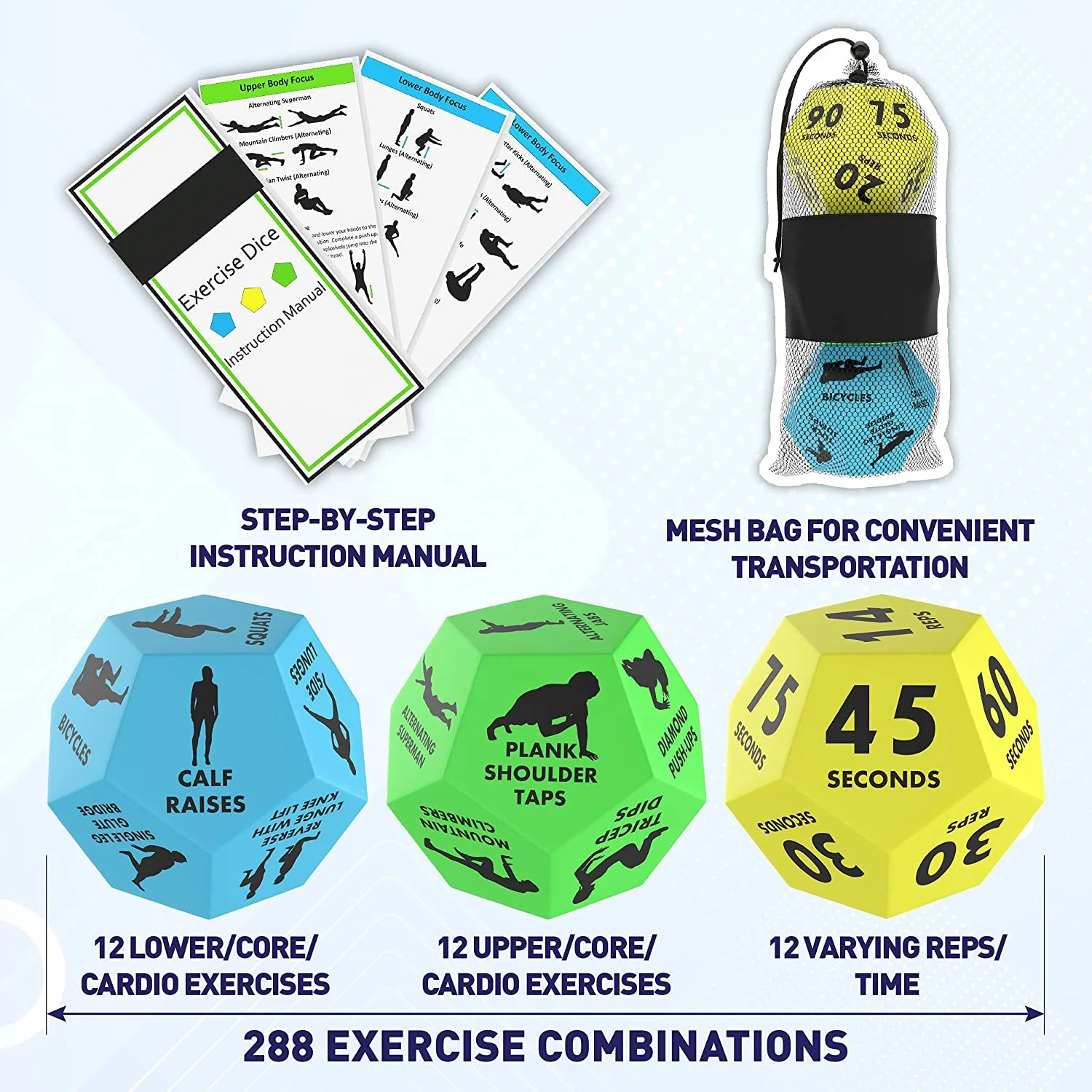 ZONWINXIN Exercisefor Workout Yoga Dice Anti Stress Dice Game Toy Dice ...