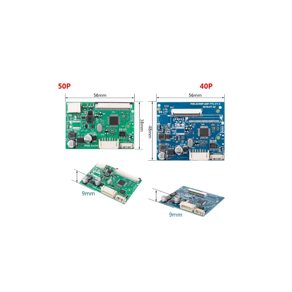 Taidacent 40/50 Pin Digital Ttl 4.3/5/7/9/10.1 Inch Lcd Display Screen ...