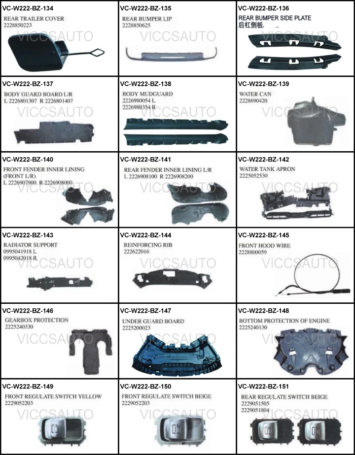 OEM 2228854900 for BENZ W222 2018' MAYBACH' AUTO CAR FRONT BUMPER STRIP ...