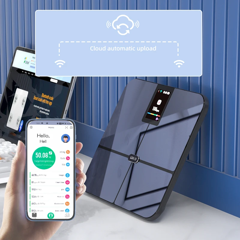 Va Screen Bathroom Scale Ito Coating Glass Bathroom Scale Smart Body ...