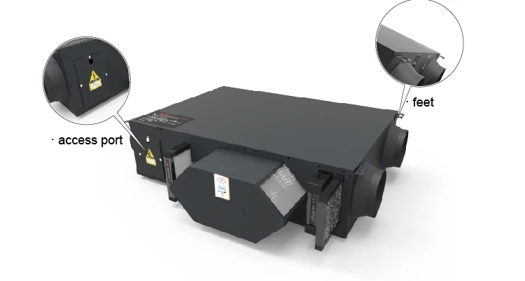 Mia 800 M3/h Hrv/erv Ceiling Mounted Type Mechanical Heat Recovery ...