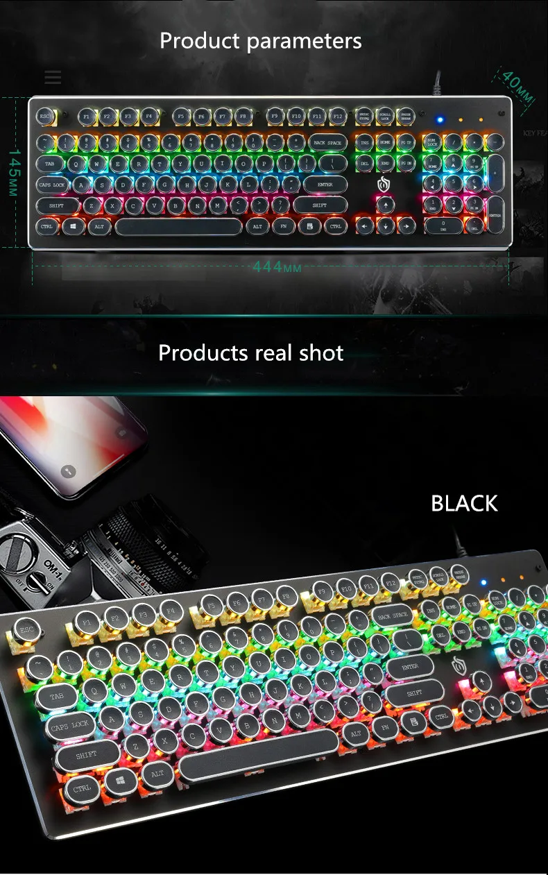 Customize Personalized Retro Punk Backlit Keycaps Gaming