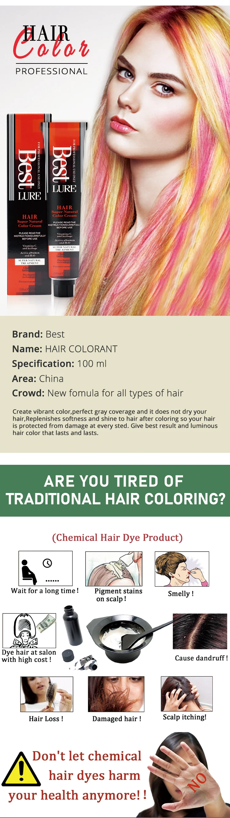 Professional Manufacturers Hair Color Natural Herbal Hair Color Cream ...