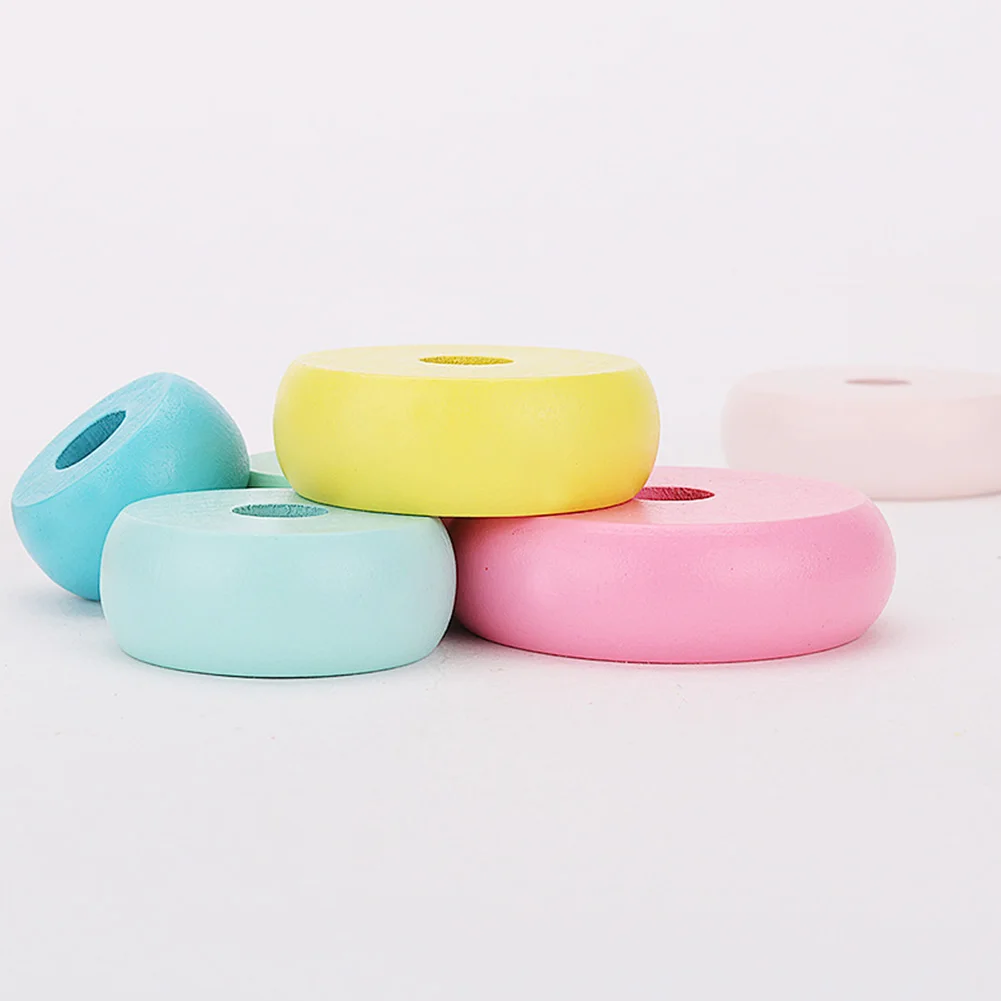 Wooden Macaron Stacking Rings Blocks Kid Educational Toy
