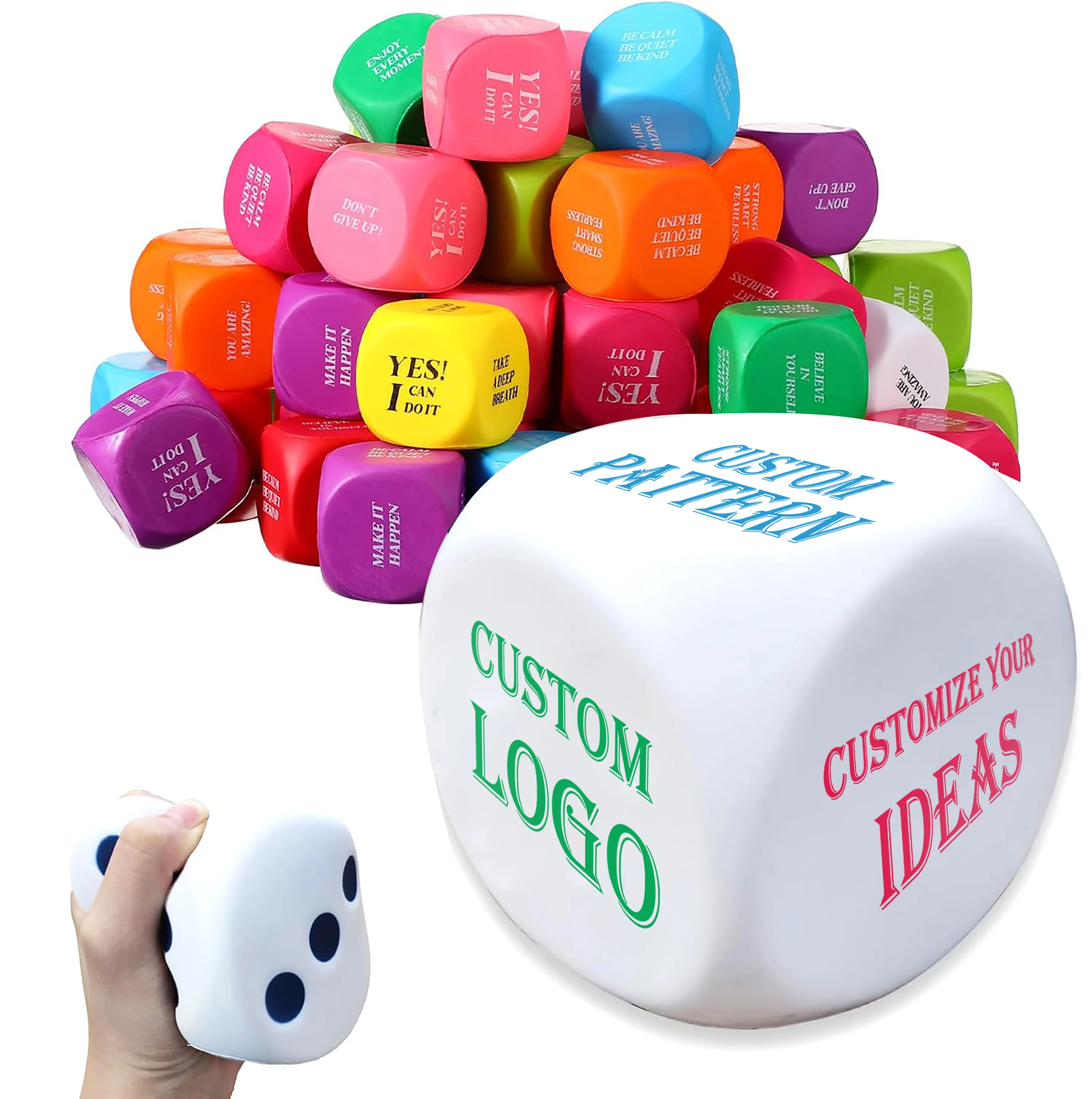 Custom Dice Pu Foam Dice Stress Relief Ball Soft 3cm 4cm 6cm PU ...