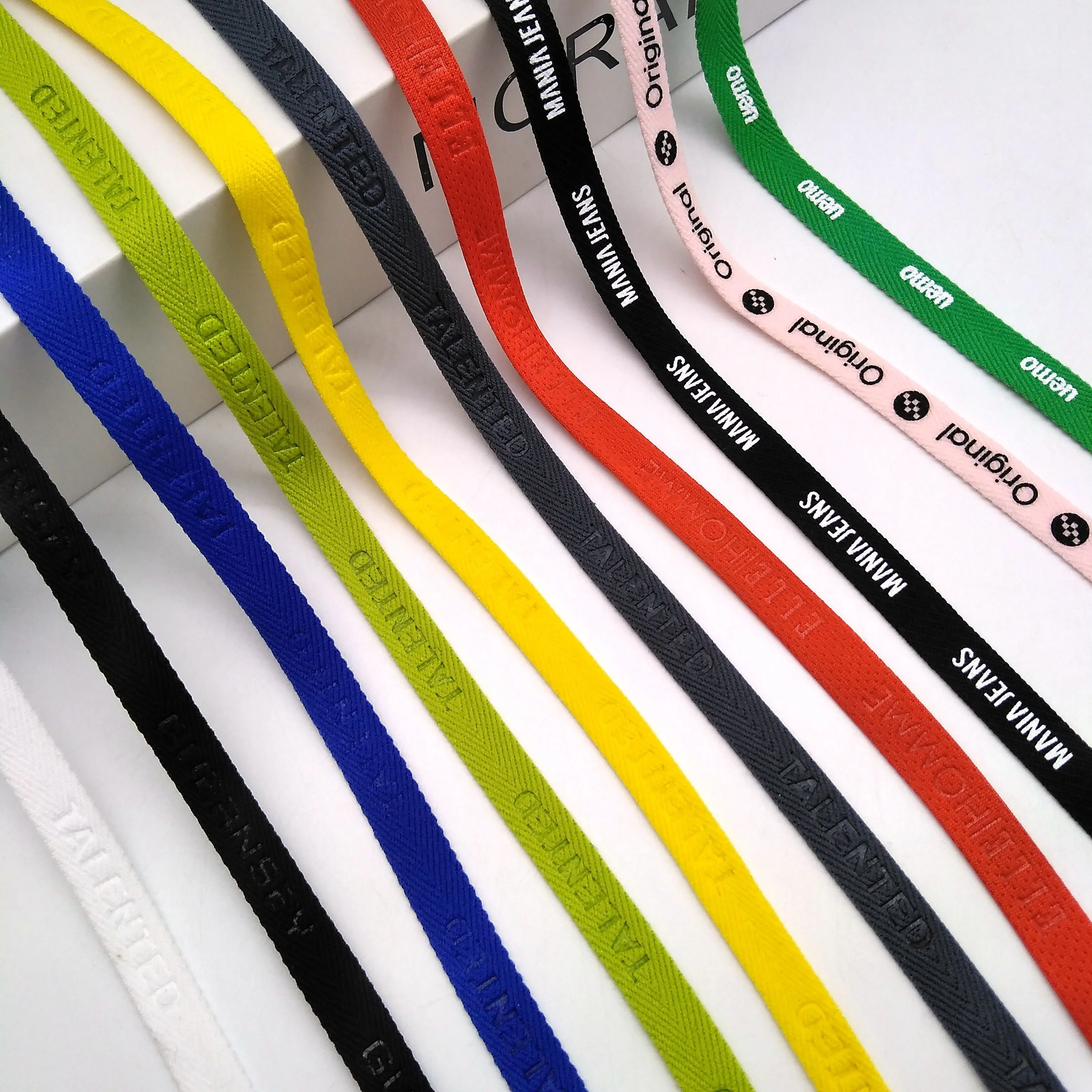 10mm Custom Silicone Logo Embossed Printing Nylon Elastic Neck Tape ...