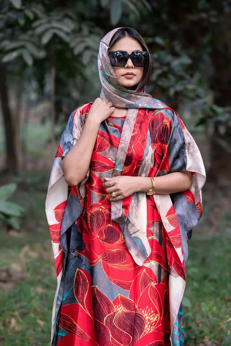 PROMISTAR 2025 Wholesale Luxury Designer Silk Printed Robe