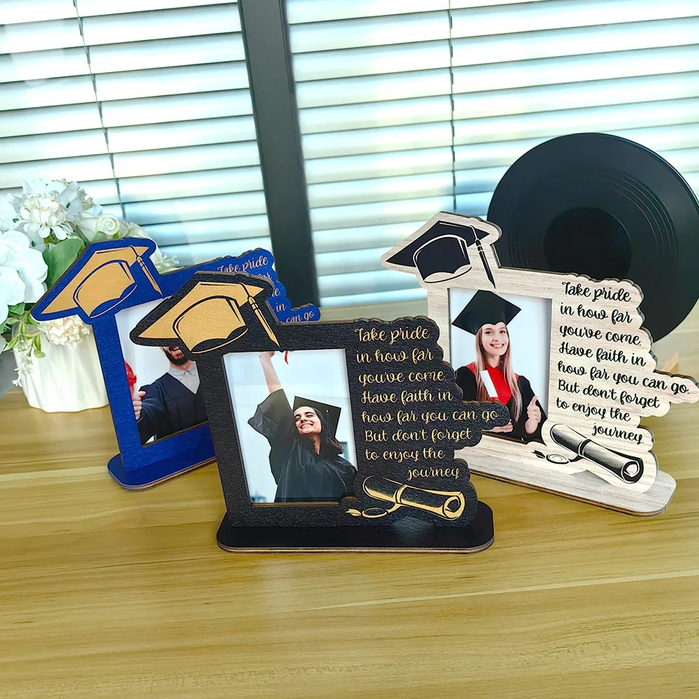 Graduation Cap Shape Wooden Photo Frame for Graduation Season Home ...