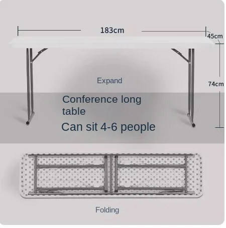 Modern Foldable Plastic Outdoor Conference Table with Metal Frame ...