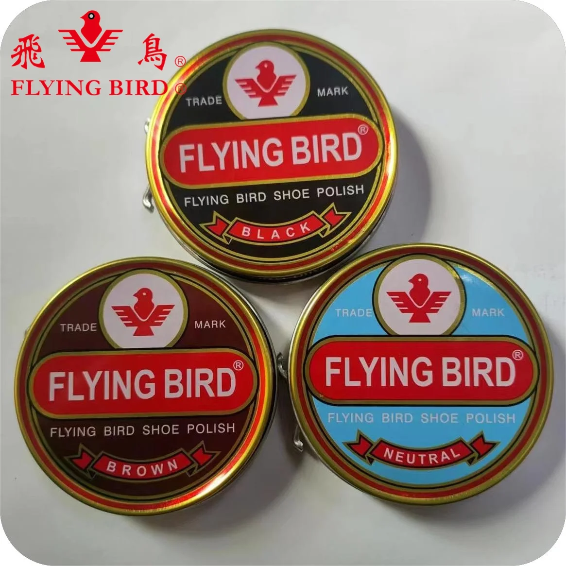 Top Export Quality 40/50ml Solid Tin Shoe Polish - FLYING BIRD