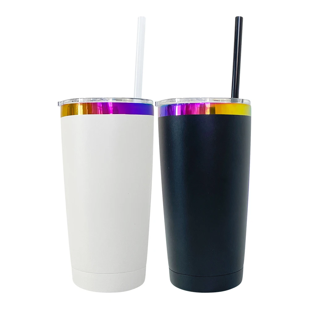 USA warehouse colorful powder coated rainbow plated 20oz copper rainbow ...