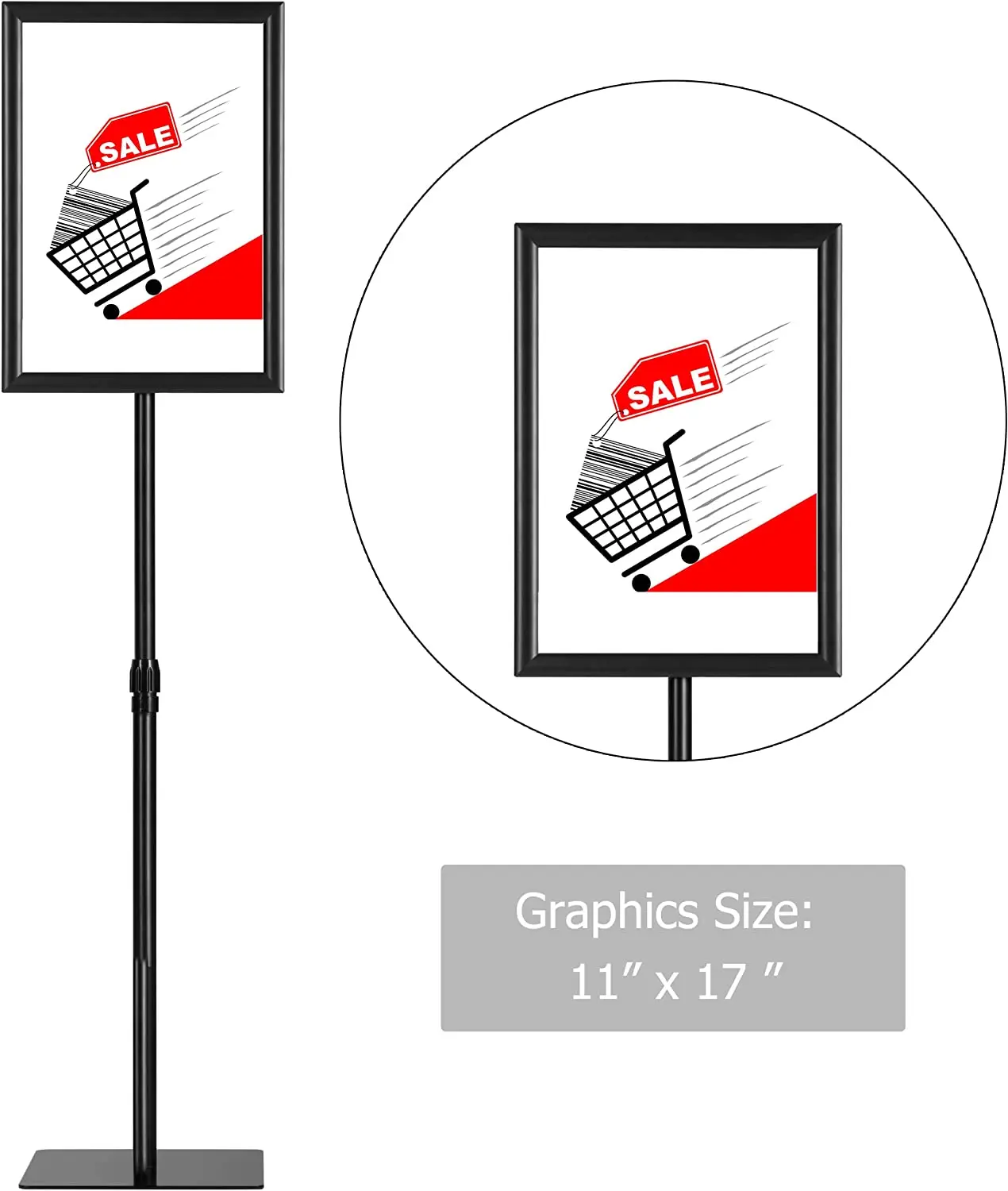 11 X 17 Inch Sign Holder - Adjustable Pedestal Poster Stand