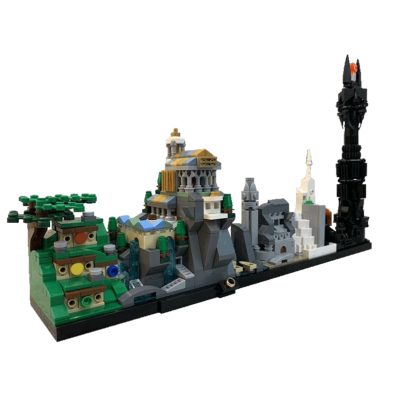 Moc Blocks Educational Toys The Lord Of The Rings Skyline Architecture ...