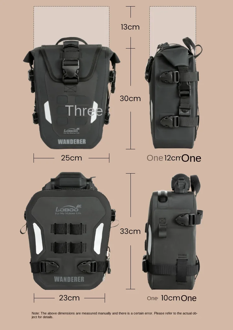 LOBOO Waterproof Reflective Motorcycle Bar Bag - 6L