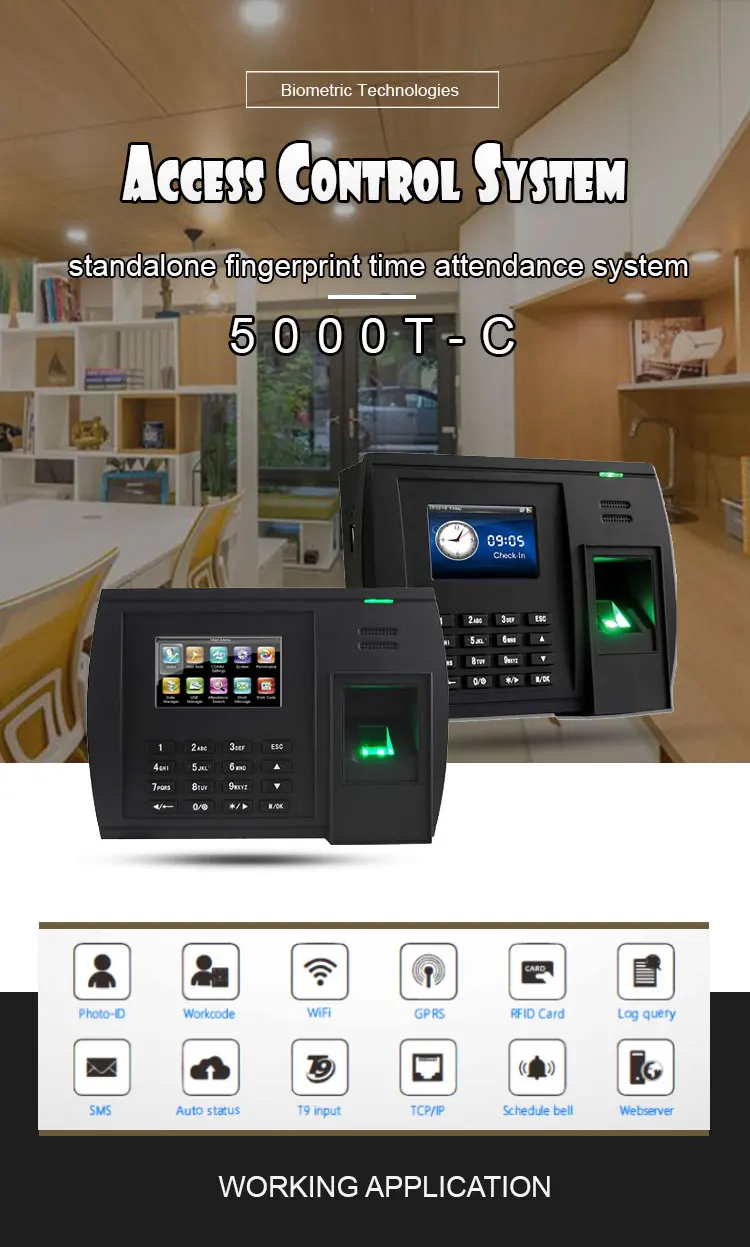 Biometric Fingerprint Time Attendance Machine - 5000T-C