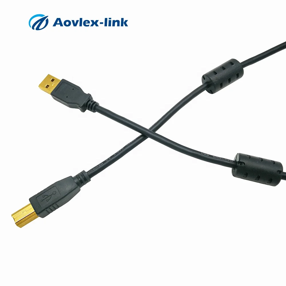 Gold Plated Usb 2.0 Printer Cable Type A Male To B Male Usb Repeater ...