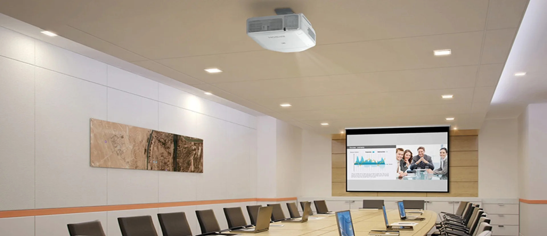 Motorized Projection Screen for Meeting Rooms - SMX EV84-E