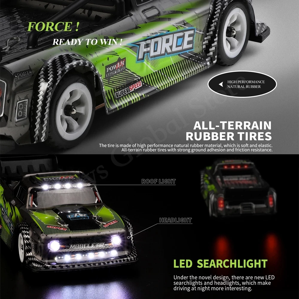 30KM/H 1:28 WLtoys RC Car - 4WD Off-Road Remote Control Racing Car