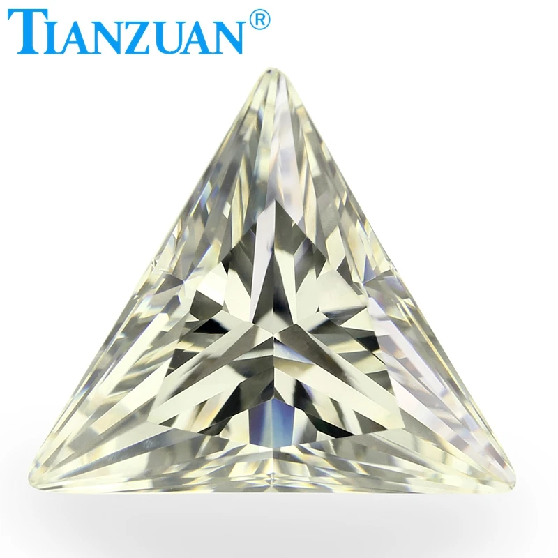 6a Ij Yellowish White Color Triangle Shape Cubic Zirconia Stone Simlar ...