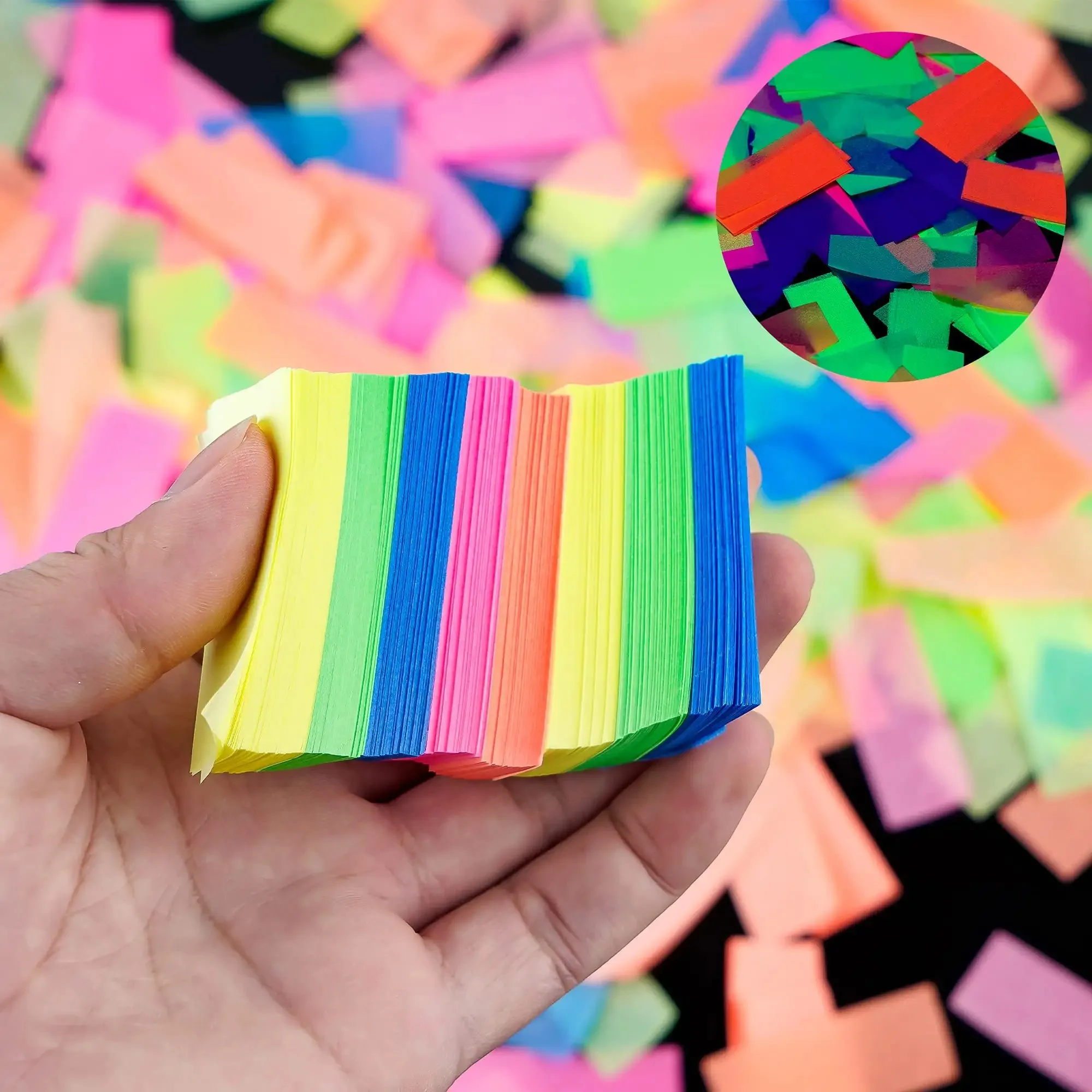 Uv Neon Confetti Blacklight Glow Party Confetti 5 Colors Fluorescent ...