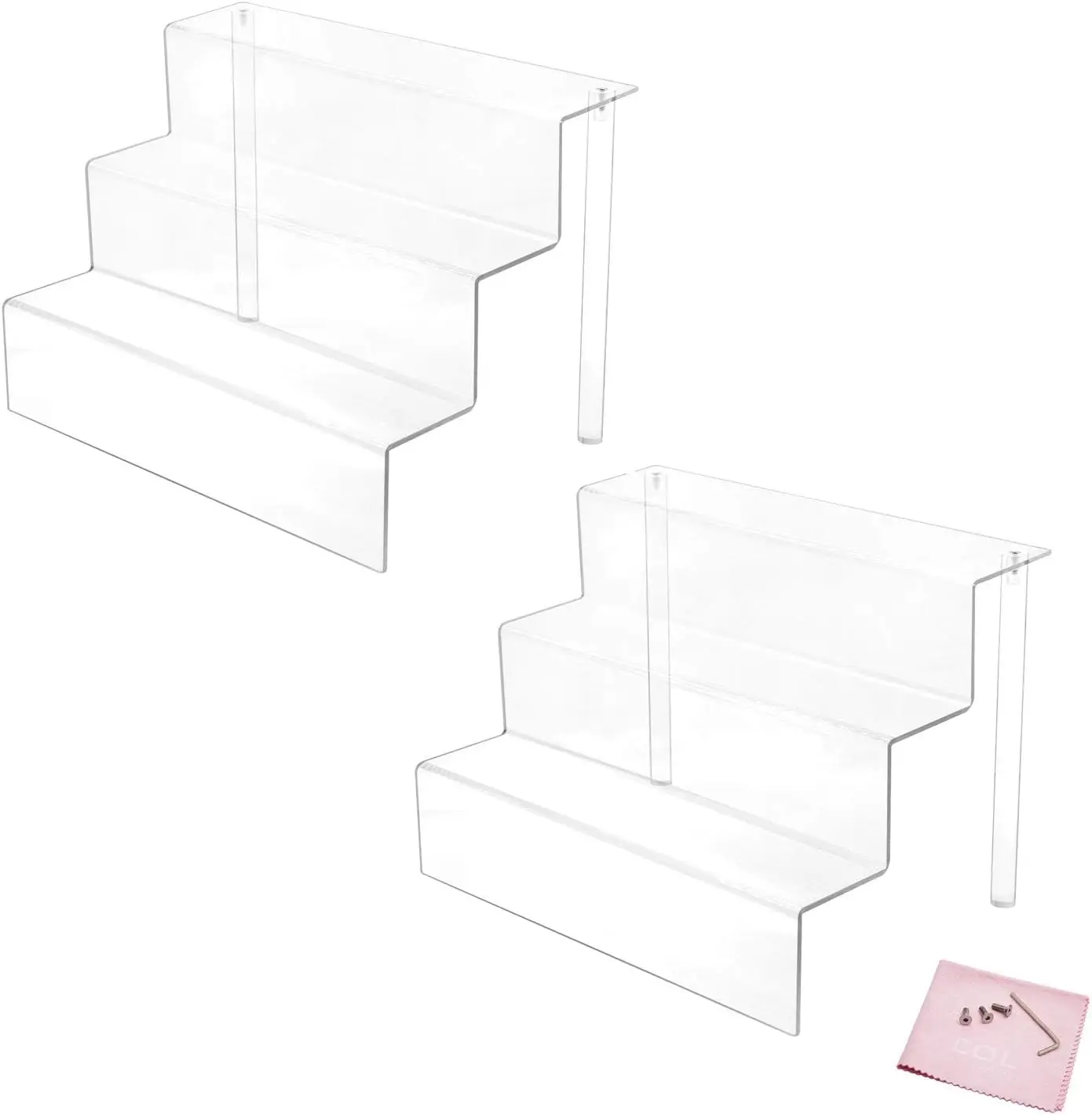 Clear Acrylic Display Riser Shelf Perfume Organizer And Amiibo Action ...