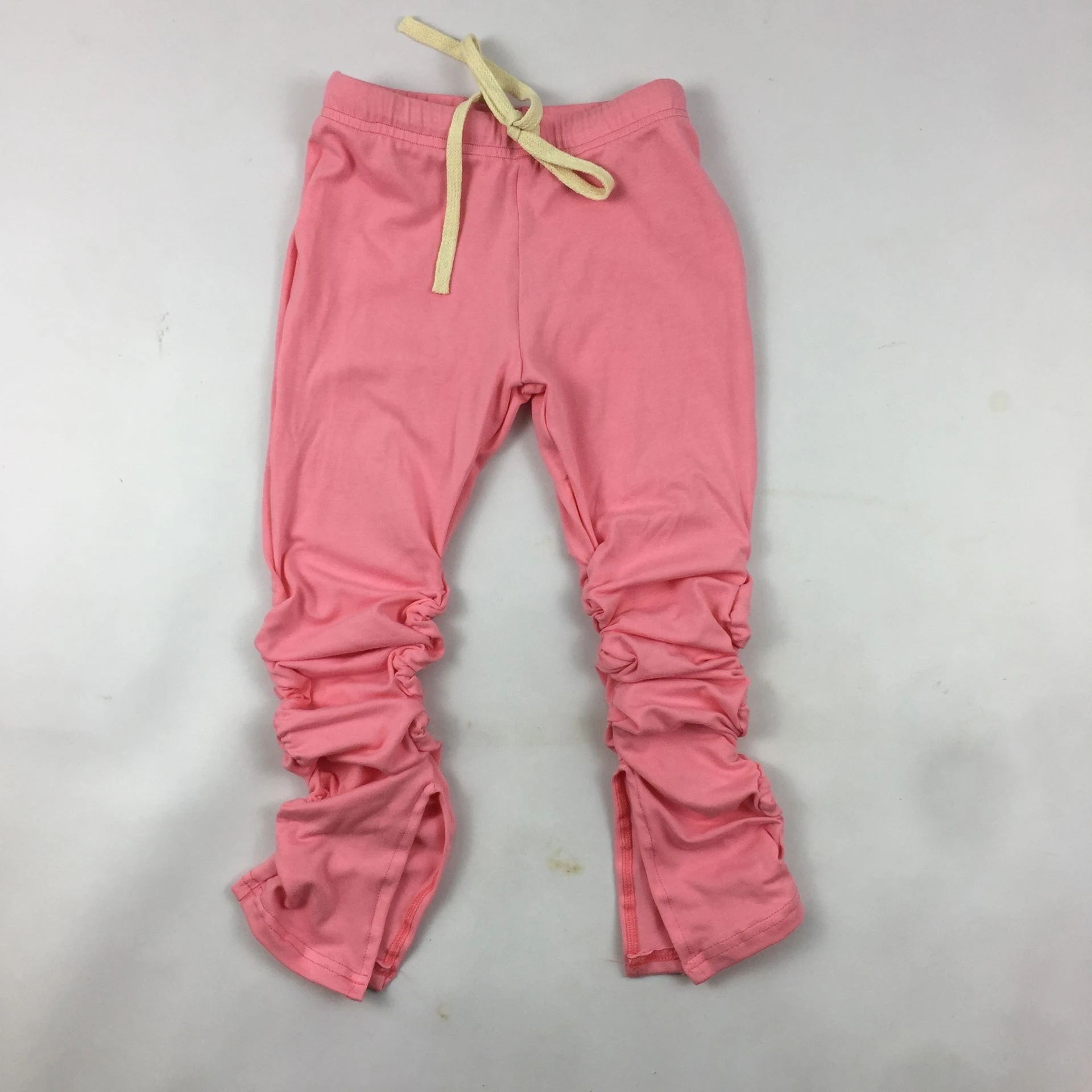 2020 New Design Kid Stacked Pants Sets Cotton Solid Jogger Sweat Suits ...