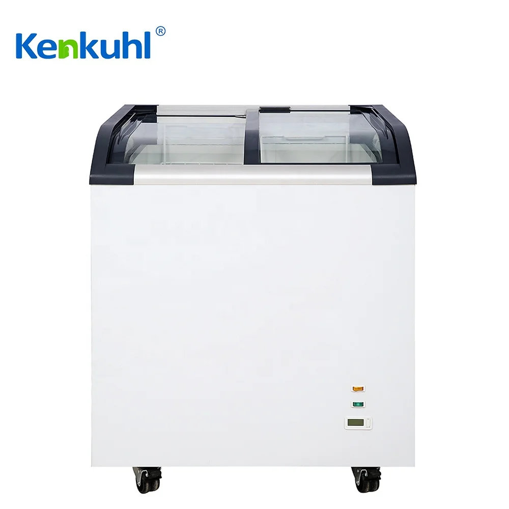 Kenkuhl Small Ice Cream Chest Freezer With Single Curved Glass Door ...