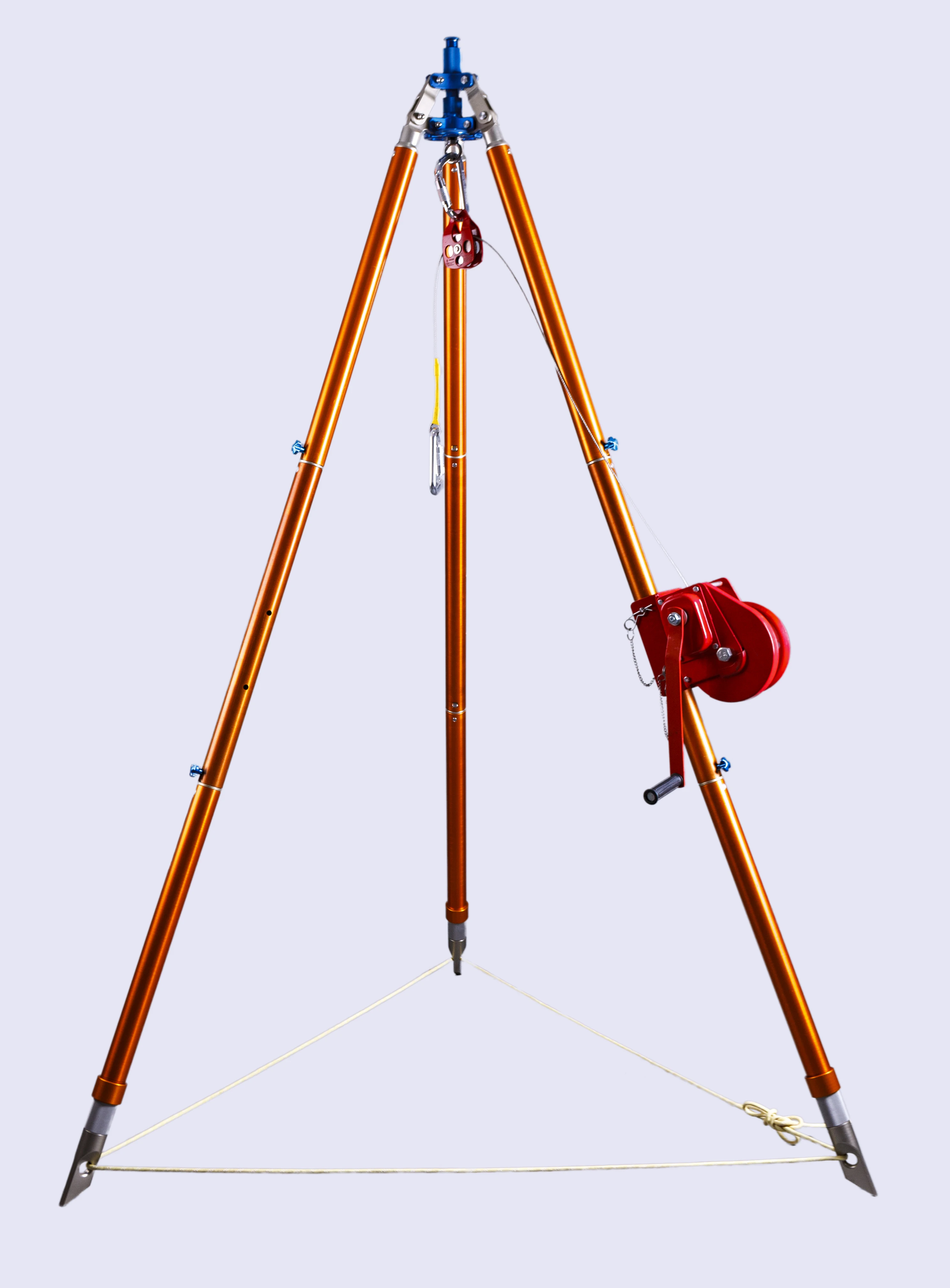 Aluminum Fire Rescue Tripod Portable Anchor Devices Lifting Hand Winch ...