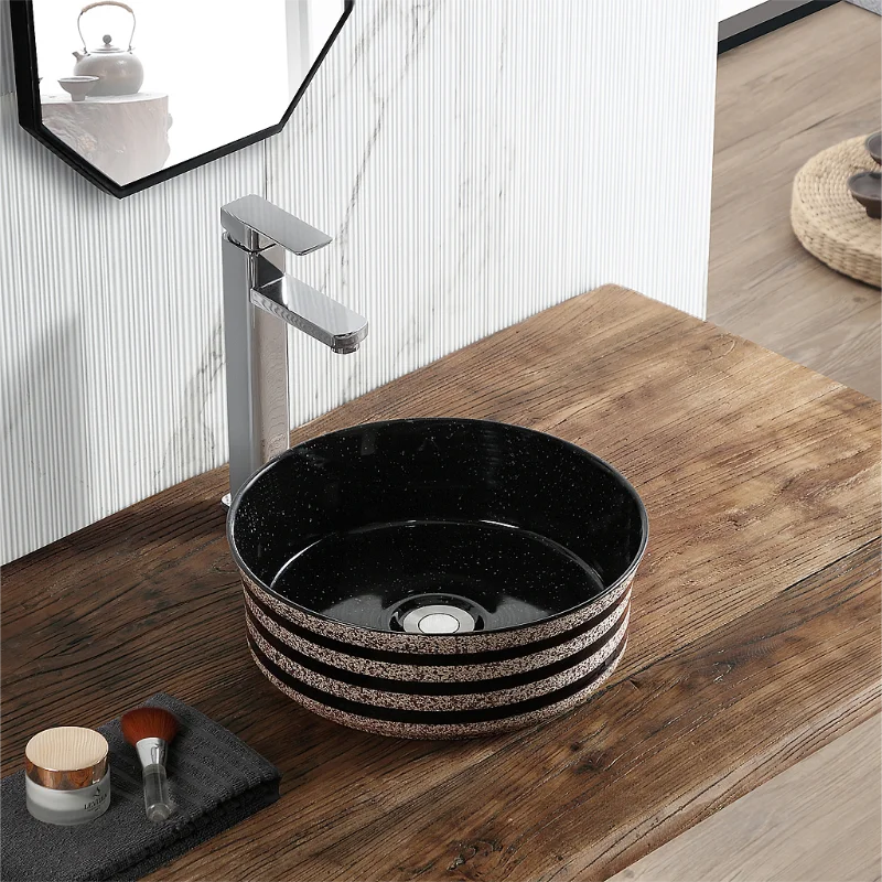 Modern Black Hand Wash Basin With Artistic Design Jet And Massage Spray ...