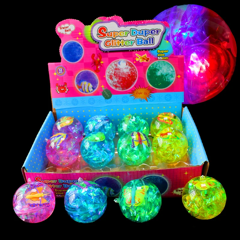 55mm Yoyo Light Up Rubber Bouncing Ball Led Light Up Jumping Ball Kids ...