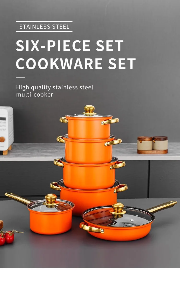12-Piece Modern Sustainable Stainless Steel Cookware Set Glass Cover ...