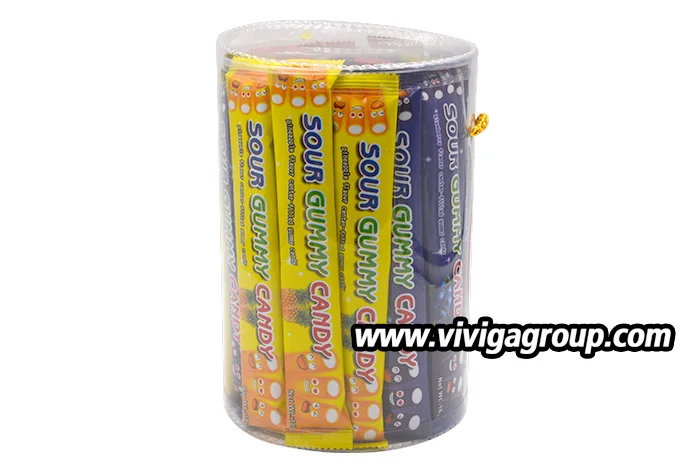 Sour Gummy Soft Fruit Chews - Long Chewy Candy Treats