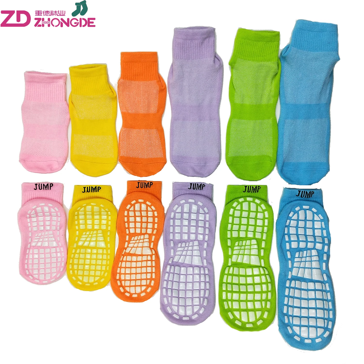 Bulk In Stock Comfortable Black Anti-slip Trampoline Grip Socks Custom ...