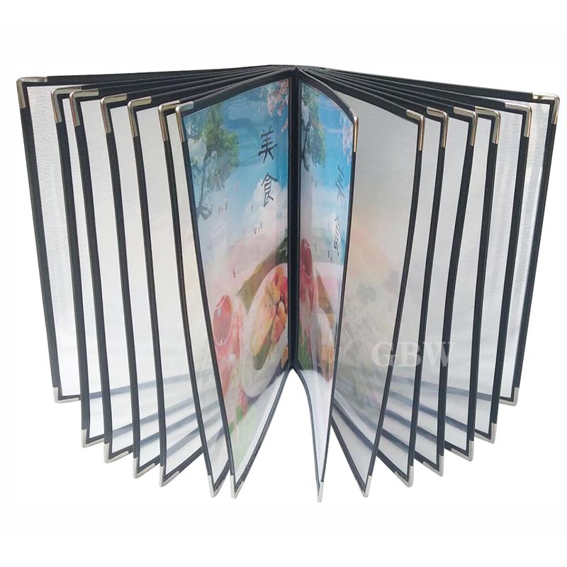 8 Pages A4 PVC Menu Holder - Durable Plastic Menu Covers